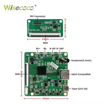 Wisecoco New Ultra Thin 6 Inch 2880*1440 Resolution Landscape By Default MIPI-DSI 4 Lanes ...
