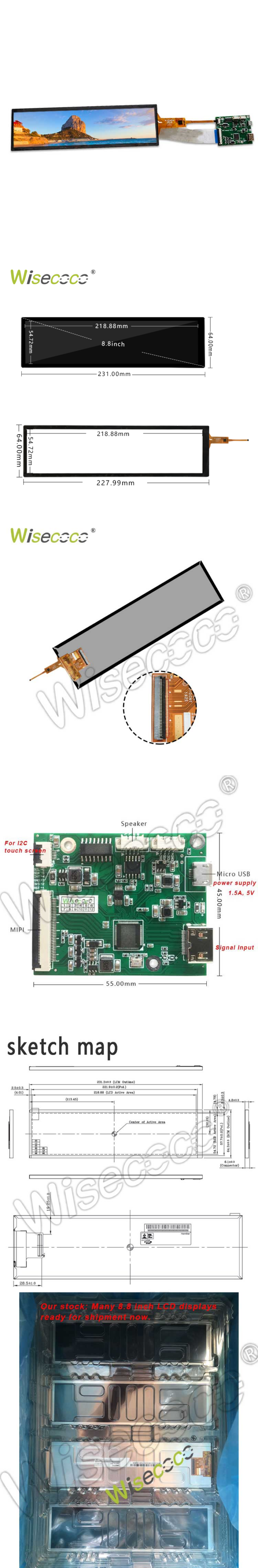 Best Quality 480x1920 Ips Small LCD Screen Touch Panel TFT Display Bar ...